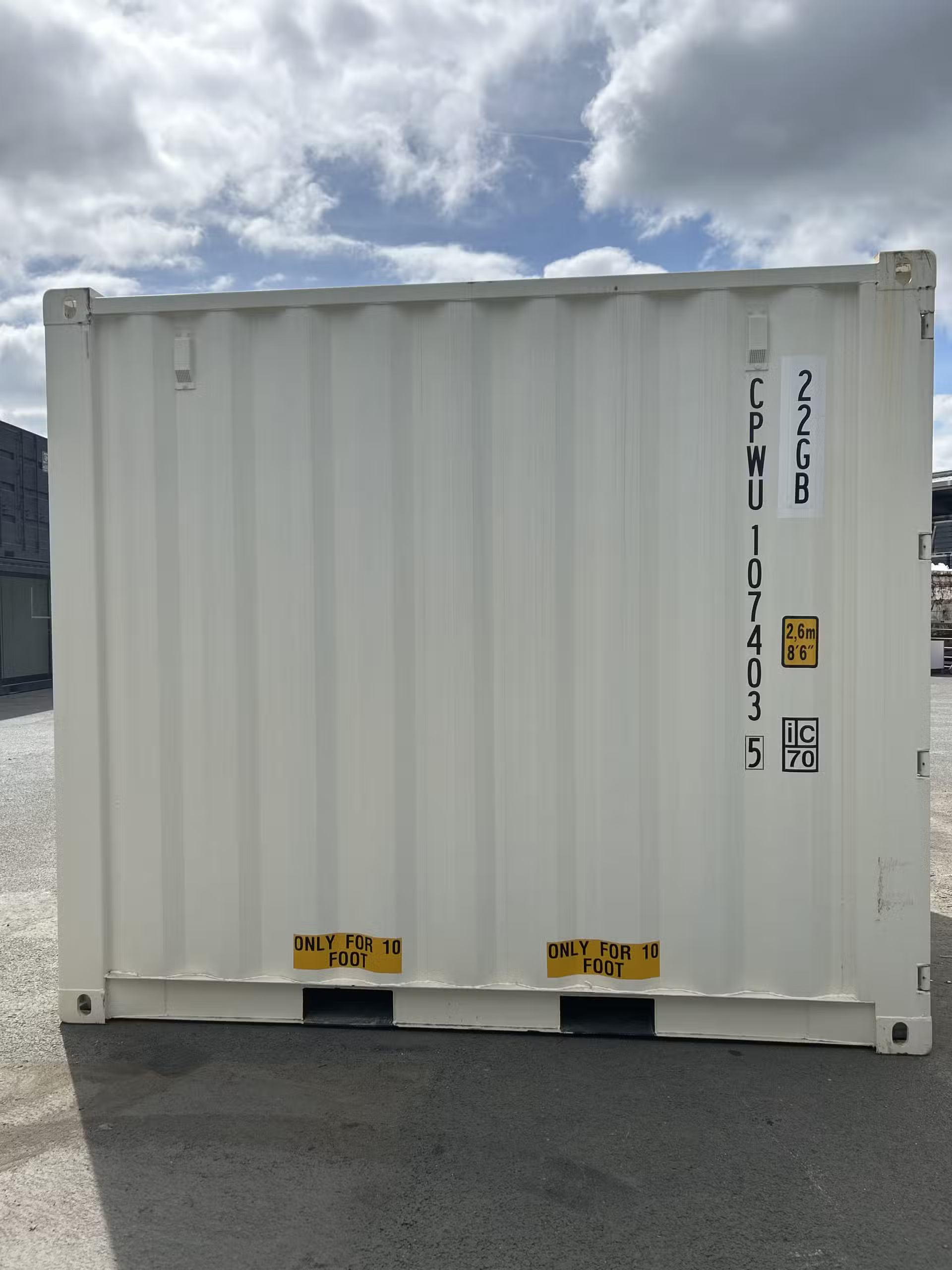 Container maritime 10 pieds – Blanc - HB Conteneurs Experts